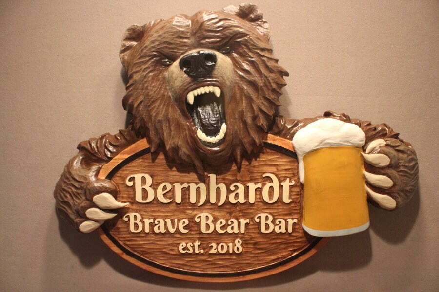 CUSTOM BAR SIGNS - Hand Carved Wood Signs, Home Bar Signs, Tavern Signs ...