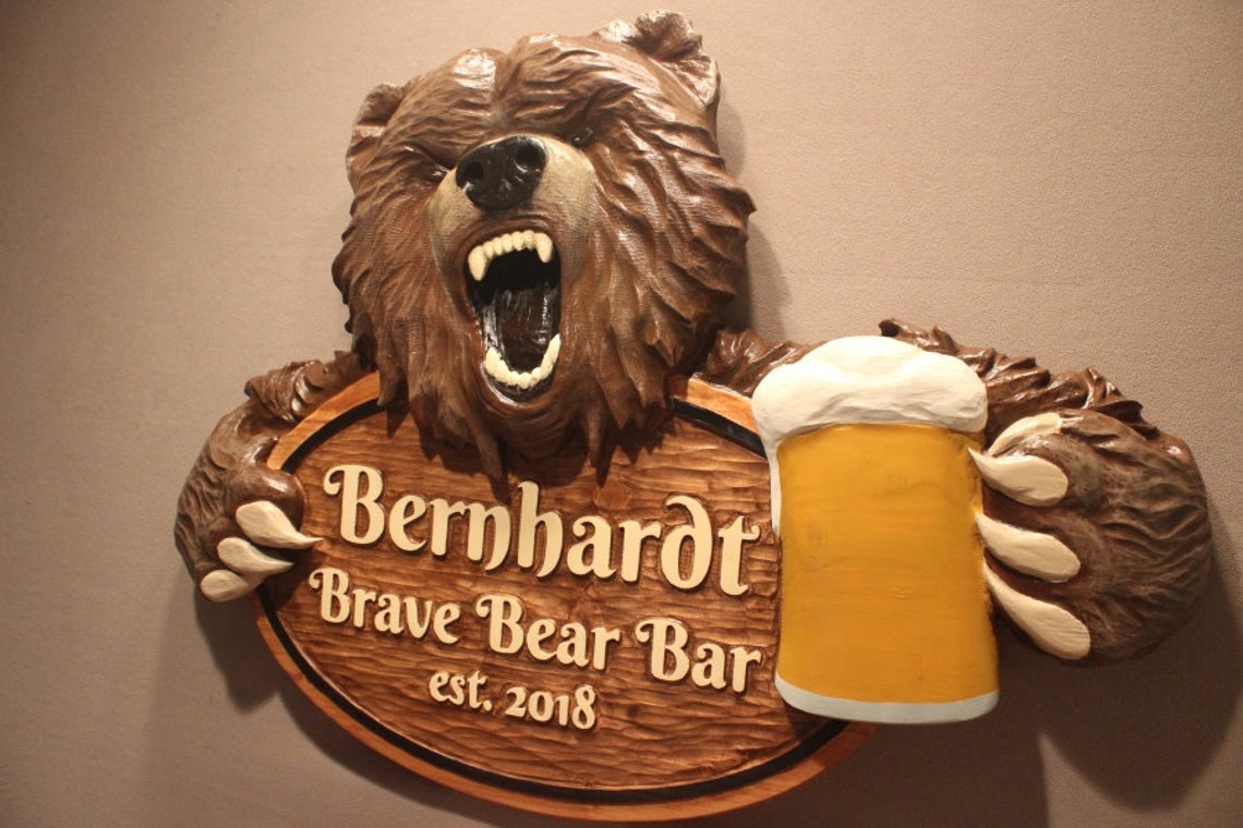 CUSTOM BAR SIGNS - Hand Carved Wood Signs, Home Bar Signs, Tavern Signs ...