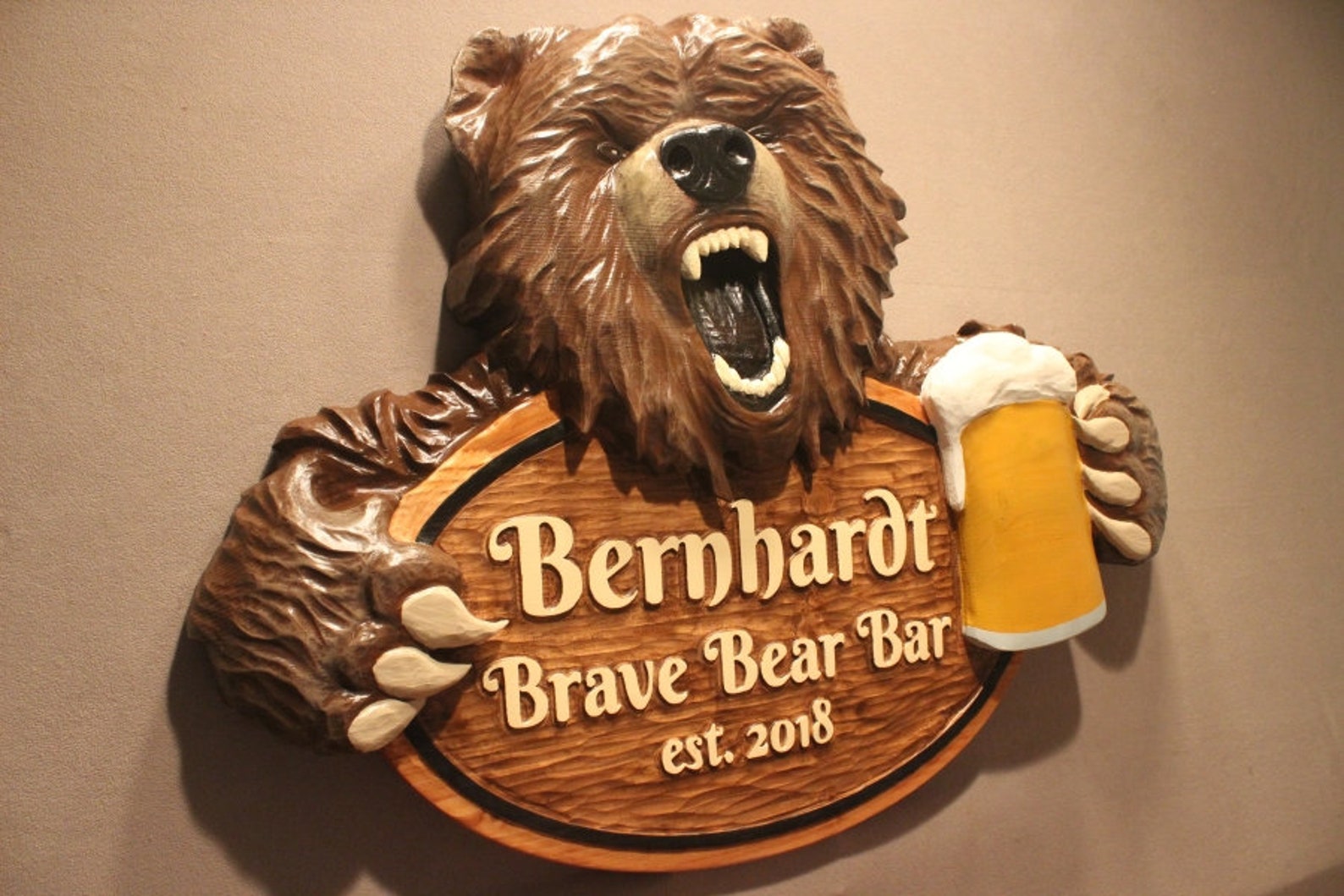 CUSTOM BAR SIGNS - Hand Carved Wood Signs, Home Bar Signs, Tavern Signs ...