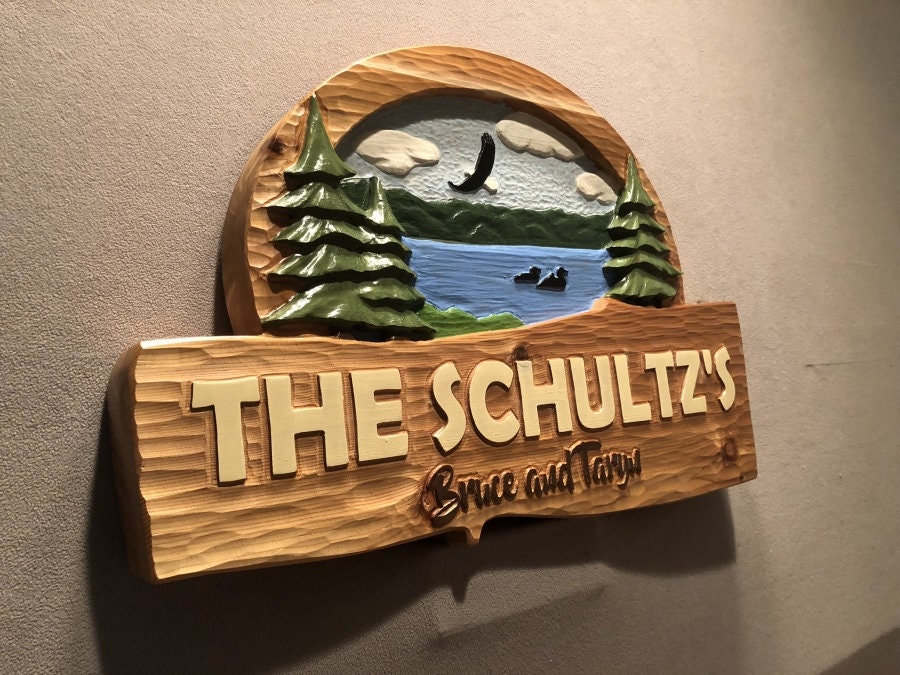 CUSTOM CARVED SIGN - Wood Signs, Cabin Signs, Home Signs, House Signs ...