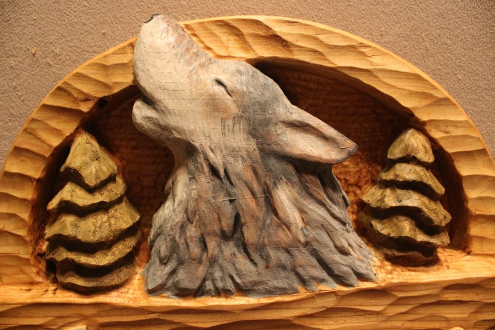 CARVED WOLF SIGN | Animal Signs | Rustic Wooden Sign | Hand Made Sign ...