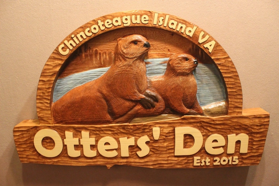 CUSTOM HOME SIGNS | Otter Sign | Family Name Signs | Hand Carved Signs ...