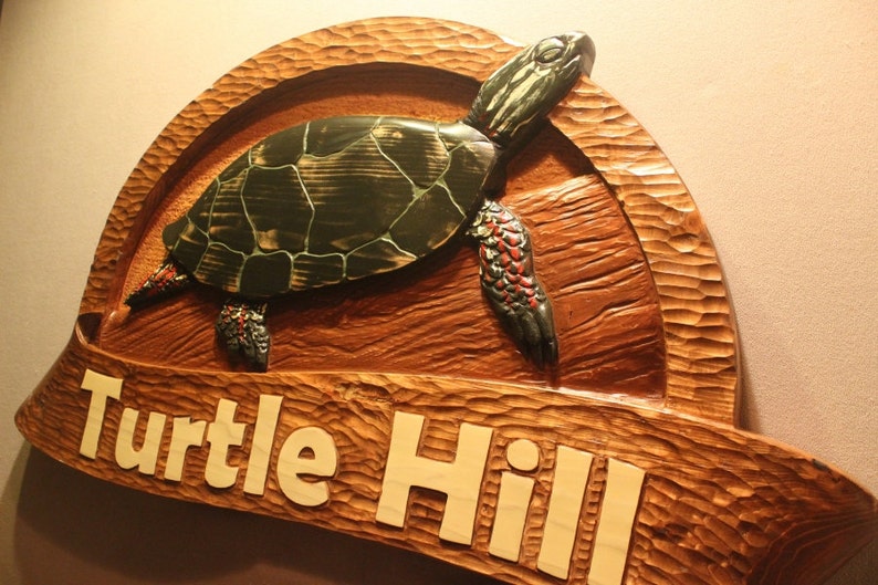 CARVED TURTLE SIGN | Hand Carved Signs | Hand Made Signs | Carved ...