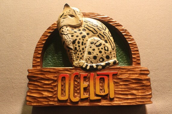 EXOTIC FELINE SIGN Zoo Exhibit Sign Display Sign Ocelot - Etsy