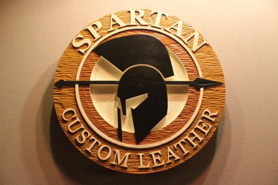 SMALL BUSINESS SIGN | Spartan Sign | Gladiator Sign | Personalized Wood ...