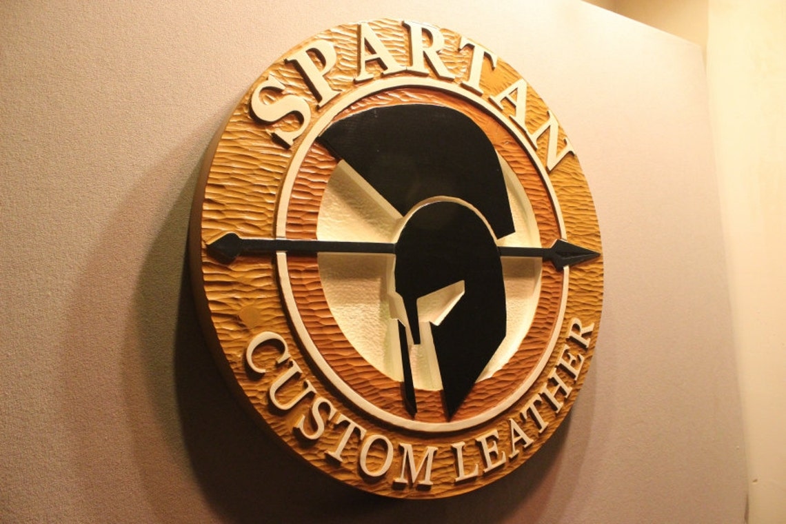SMALL BUSINESS SIGN | Spartan Sign | Gladiator Sign | Personalized Wood ...