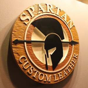 SMALL BUSINESS SIGN | Spartan Sign | Gladiator Sign | Personalized Wood ...