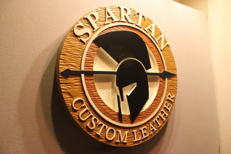 SMALL BUSINESS SIGN | Spartan Sign | Gladiator Sign | Personalized Wood ...