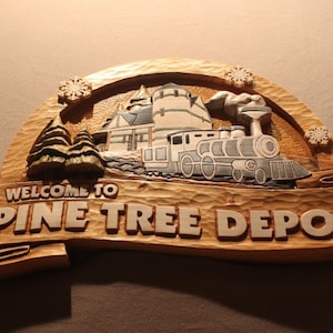 CUSTOM TRAIN SIGN | Personalized Sign | Hand Carved Signs | Hand Made ...