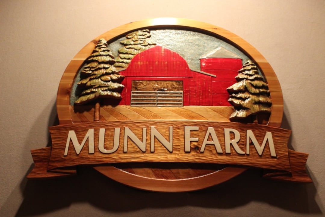 RUSTIC FARM SIGN | Red Barn Sign | Family Name Sign | Personalized Sign ...
