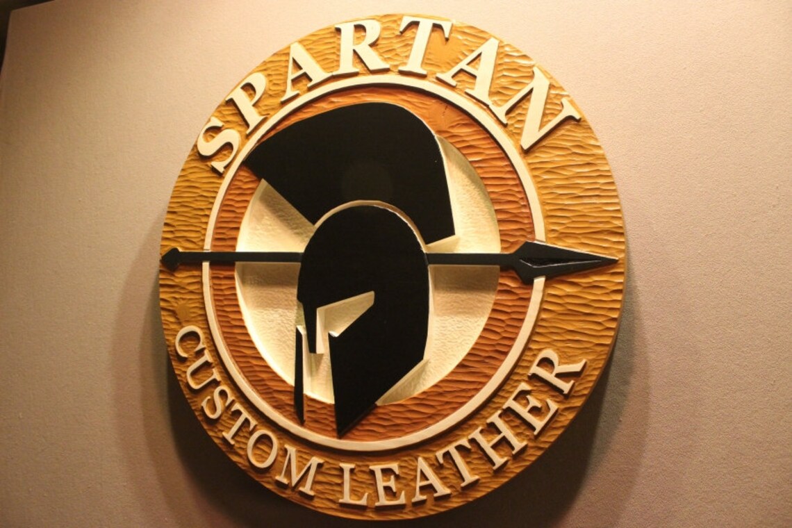 SMALL BUSINESS SIGN | Spartan Sign | Gladiator Sign | Personalized Wood ...