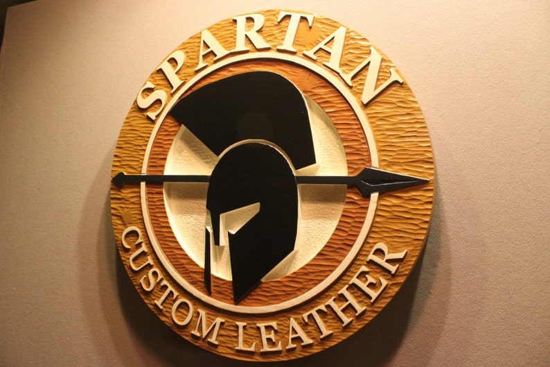 SMALL BUSINESS SIGN | Spartan Sign | Gladiator Sign | Personalized Wood ...
