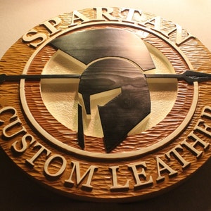 SMALL BUSINESS SIGN | Spartan Sign | Gladiator Sign | Personalized Wood ...