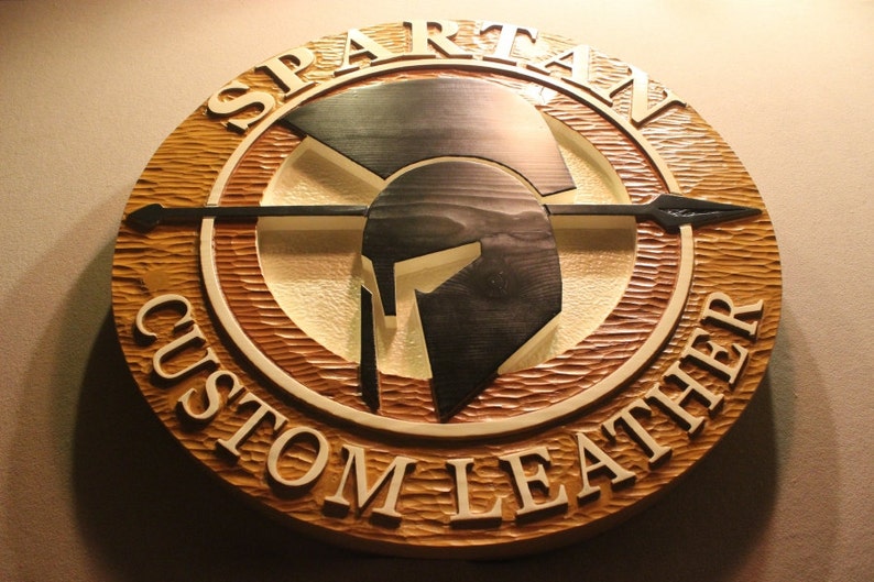 SMALL BUSINESS SIGN | Spartan Sign | Gladiator Sign | Personalized Wood ...
