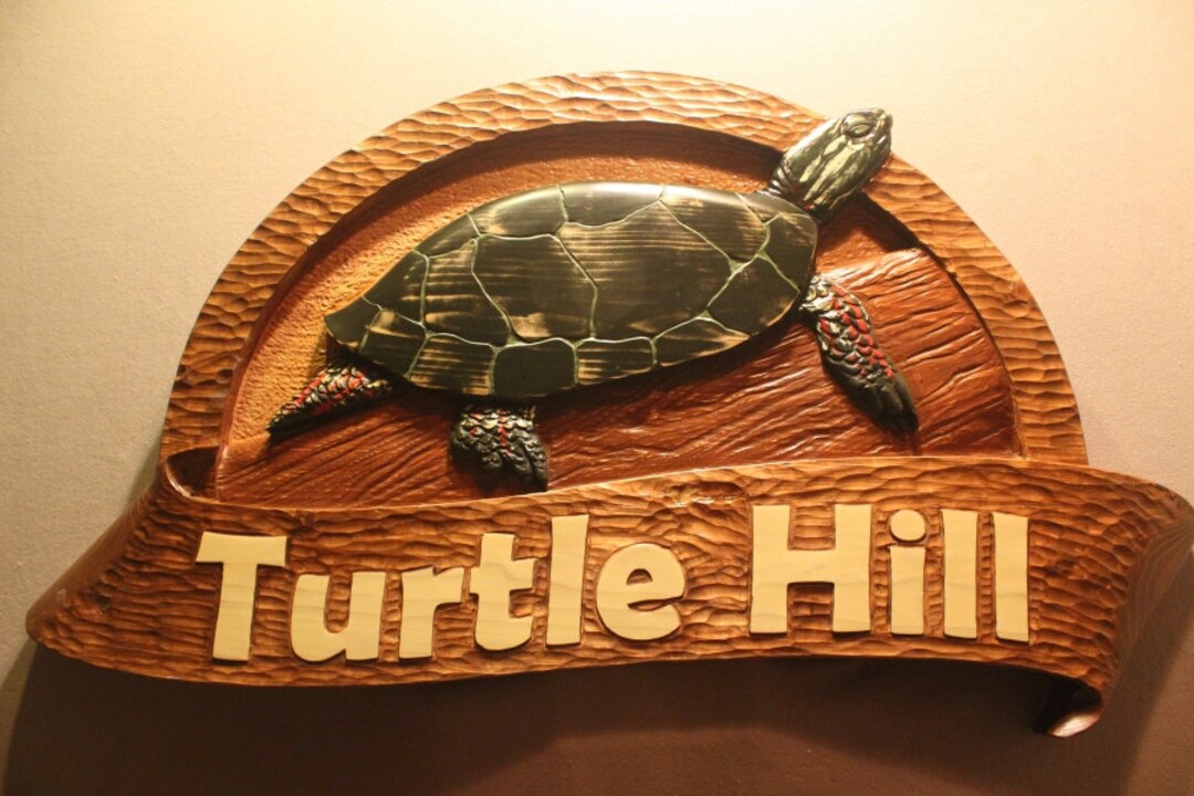 CARVED TURTLE SIGN | Hand Carved Signs | Hand Made Signs | Carved ...