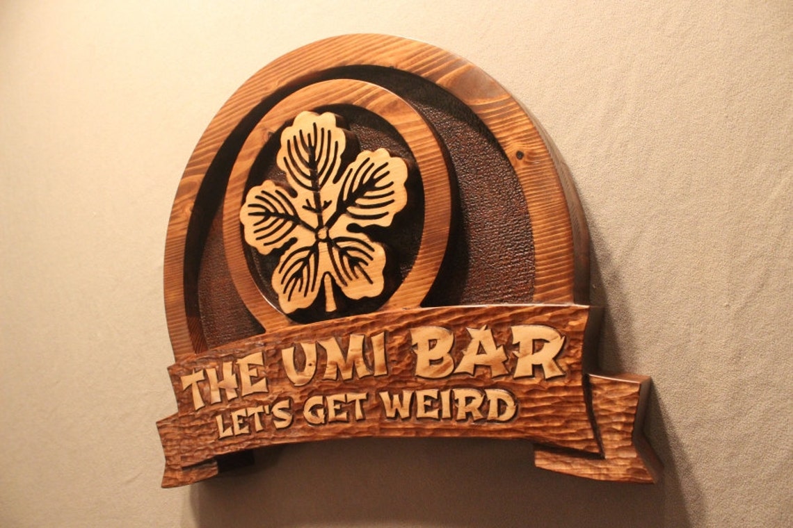 CARVED BAR SIGN | Hand Carved Signs | Hand Made Signs | Custom Wood ...