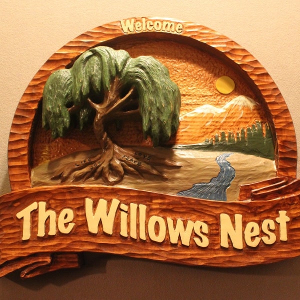 Willow Tree Carved Sign - Etsy
