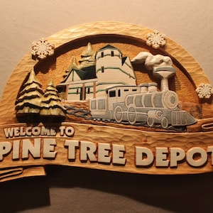 CUSTOM TRAIN SIGN | Personalized Sign | Hand Carved Signs | Hand Made ...