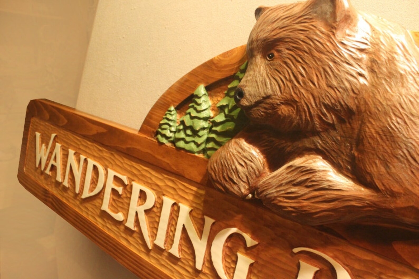 CARVED BEAR SIGN | Hand Carved Sign | Hand Made Signs | Carved Wooden ...