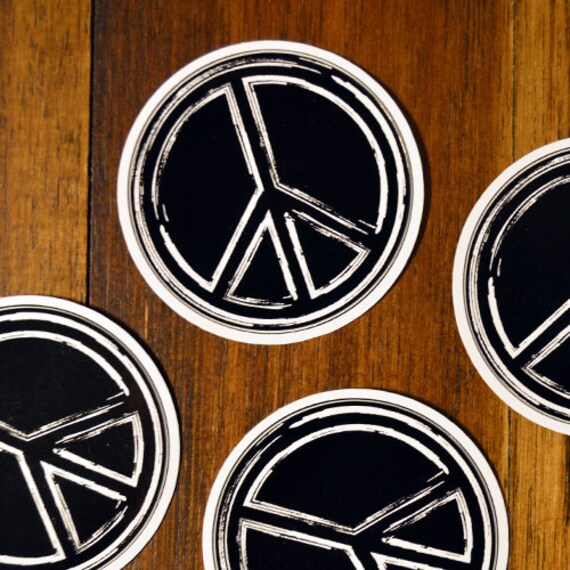 Peace Sign Sticker Solidarity Brushed Strokes Vinyl Car | Etsy