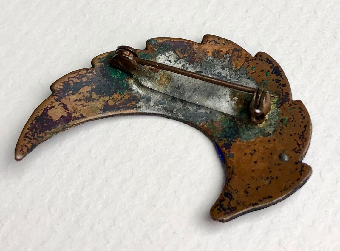 Vintage Pin Brooch Enamel on Metal Modernist Midcentury Modern - Etsy