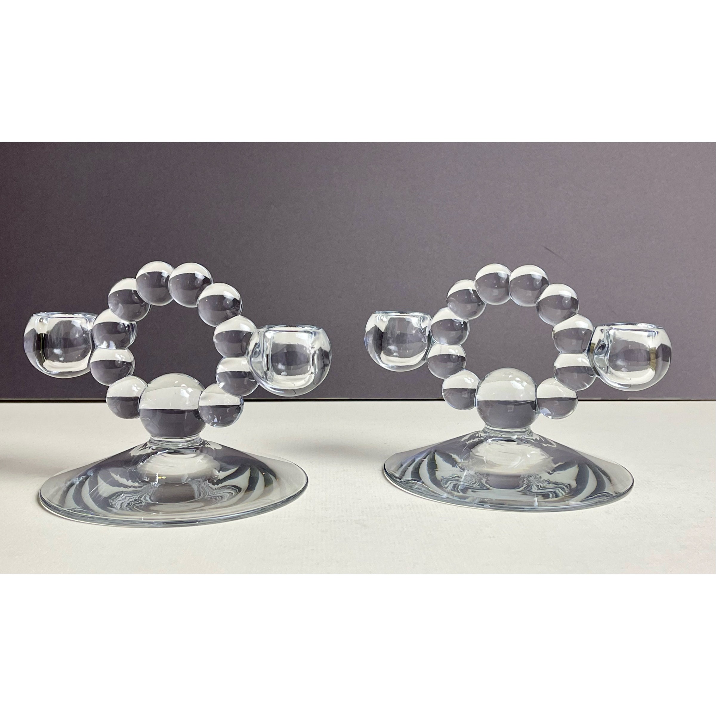 Candlewick Candlesticks Double Light Imperial Glass Ohio Pair Clear ...