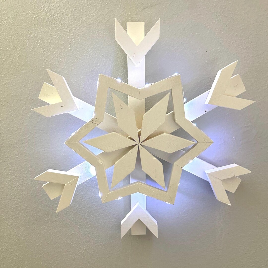 Rustic Snowflakes-16” Wooden-ship Out 1 Day-battery Operated-hanging ...