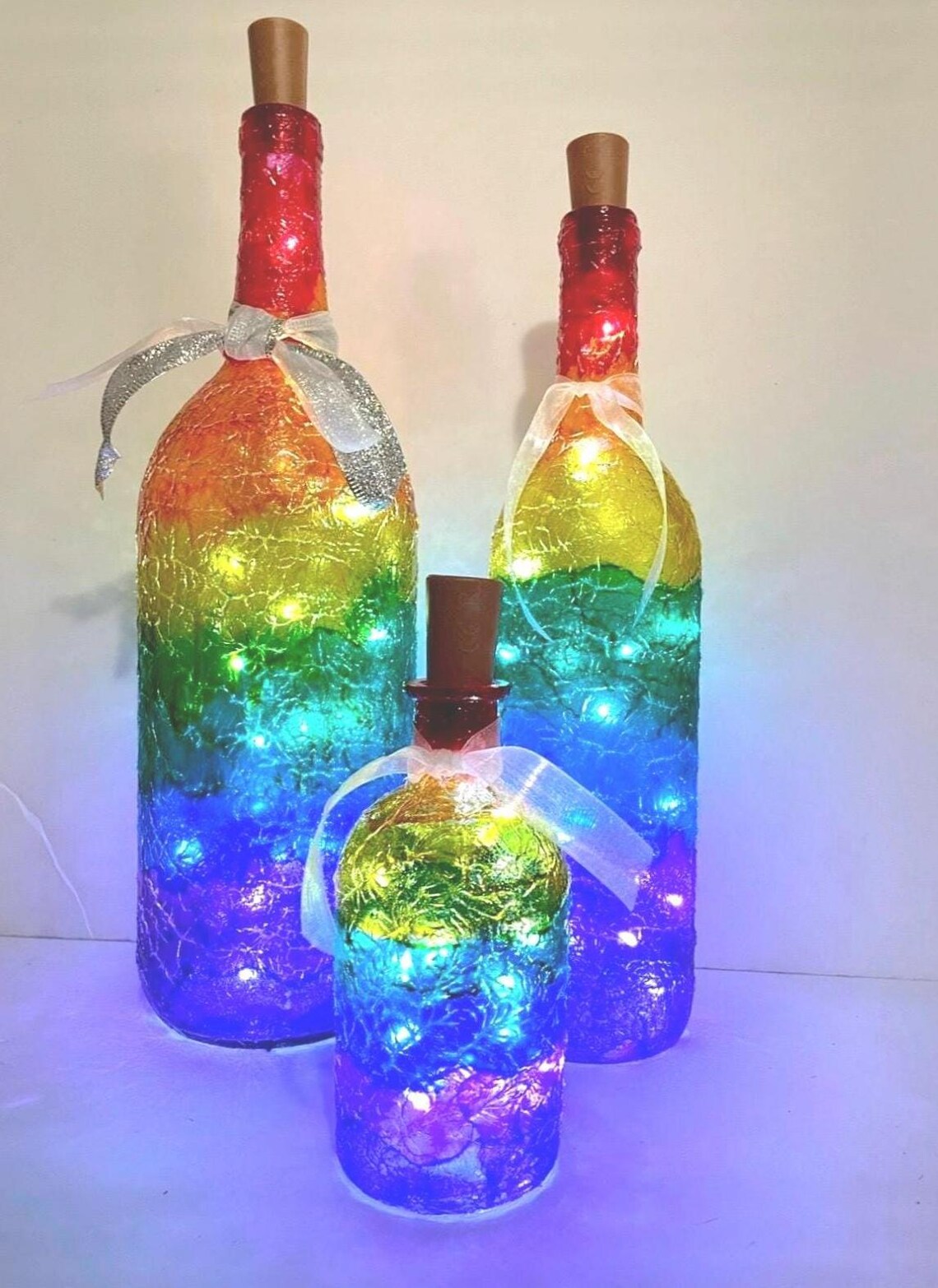 Rainbow Lighted Bottle With Fairy Lights Gift - Etsy