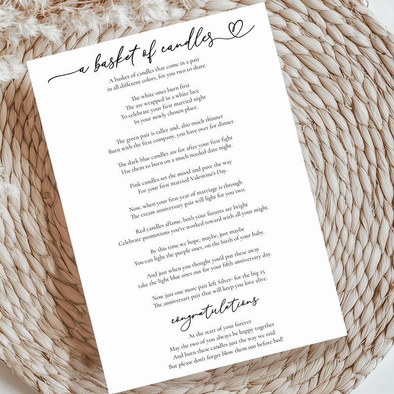 Bride Candle Poem Gift - 60+ Gift Ideas for 2026