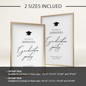 Graduation Party Welcome Sign - Grad Welcome Poster - Minimalist Grad ...
