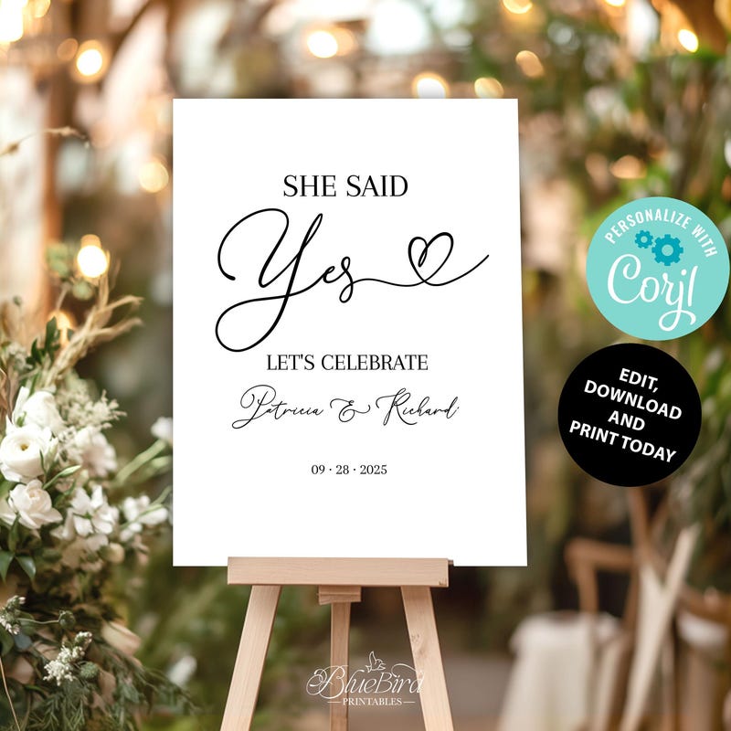 She Said Yes Banner - Etsy