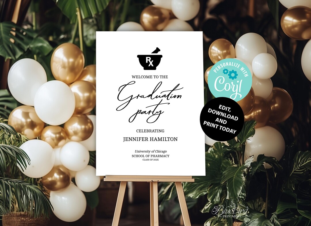 Digital Download Graduation Party Signs, Pharmacy School Graduation ...