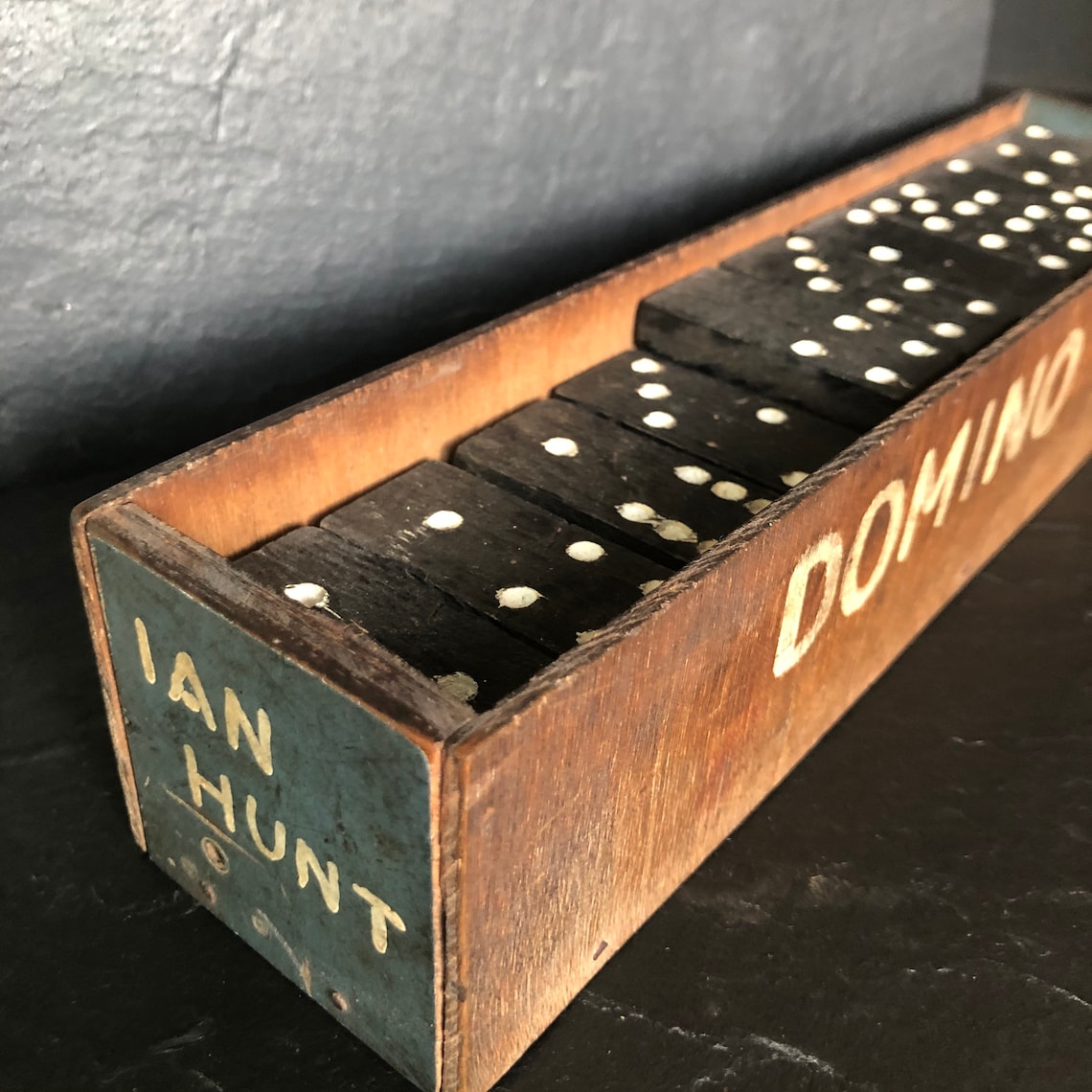 Vintage dominoes. Handmade wooden domino box. Handmade wooden | Etsy