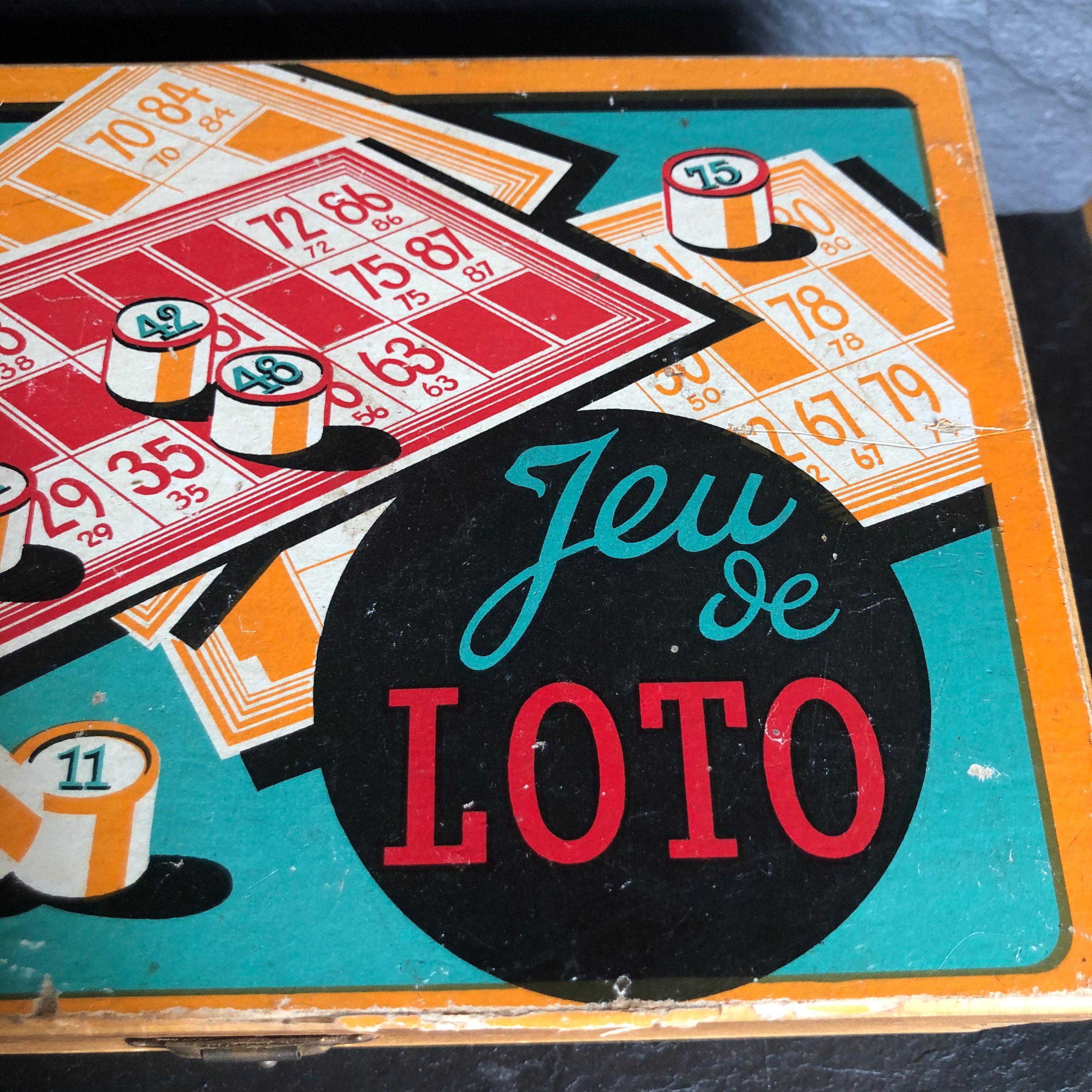 Vintage French Lotto. Old box. French Loto box. Vintage Loto print ...