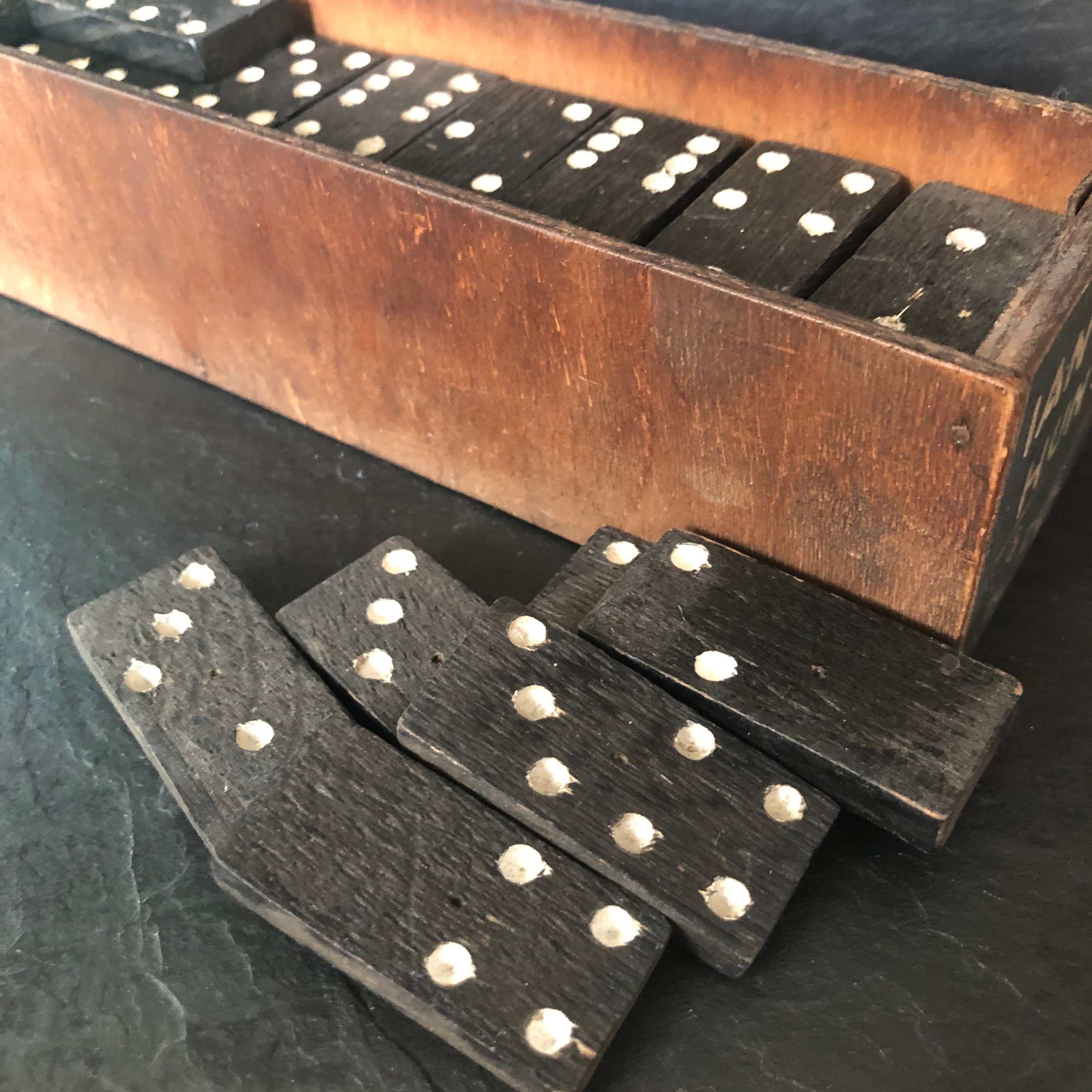 Vintage Dominoes. Handmade Wooden Domino Box. Handmade Wooden - Etsy