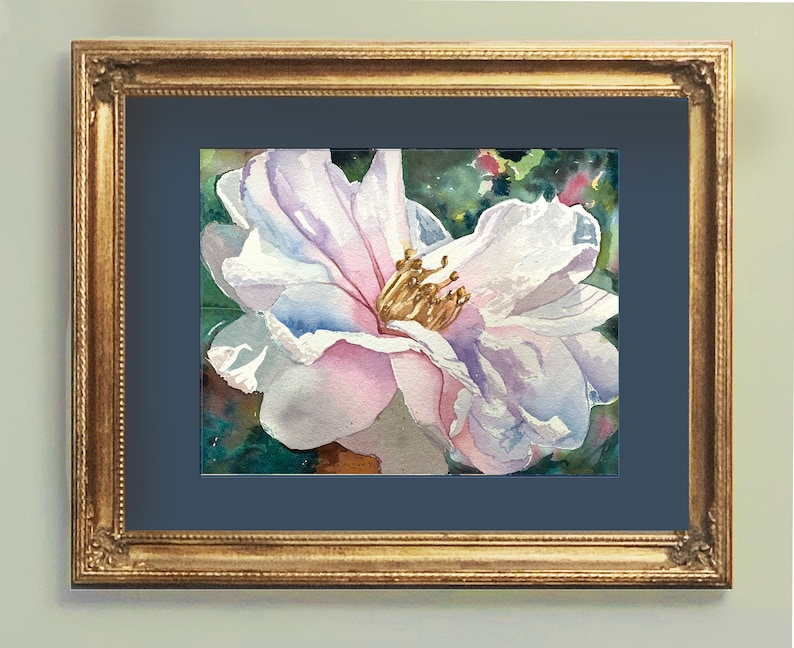 Floral Watercolor Giclee Print Featuring a Jean May Camellia Japonica ...