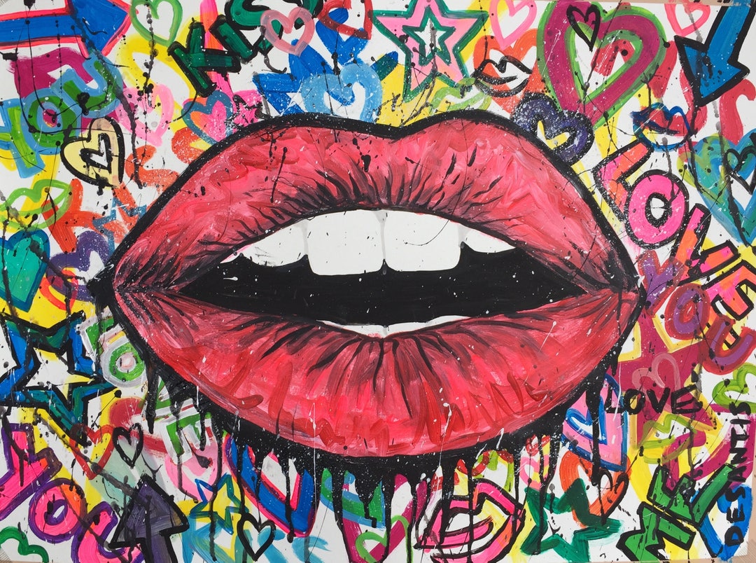 Graffiti Lips Print - Etsy