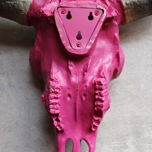 Dark Pink Faux Cow Skull With Horns 3 Sizes Available - Etsy