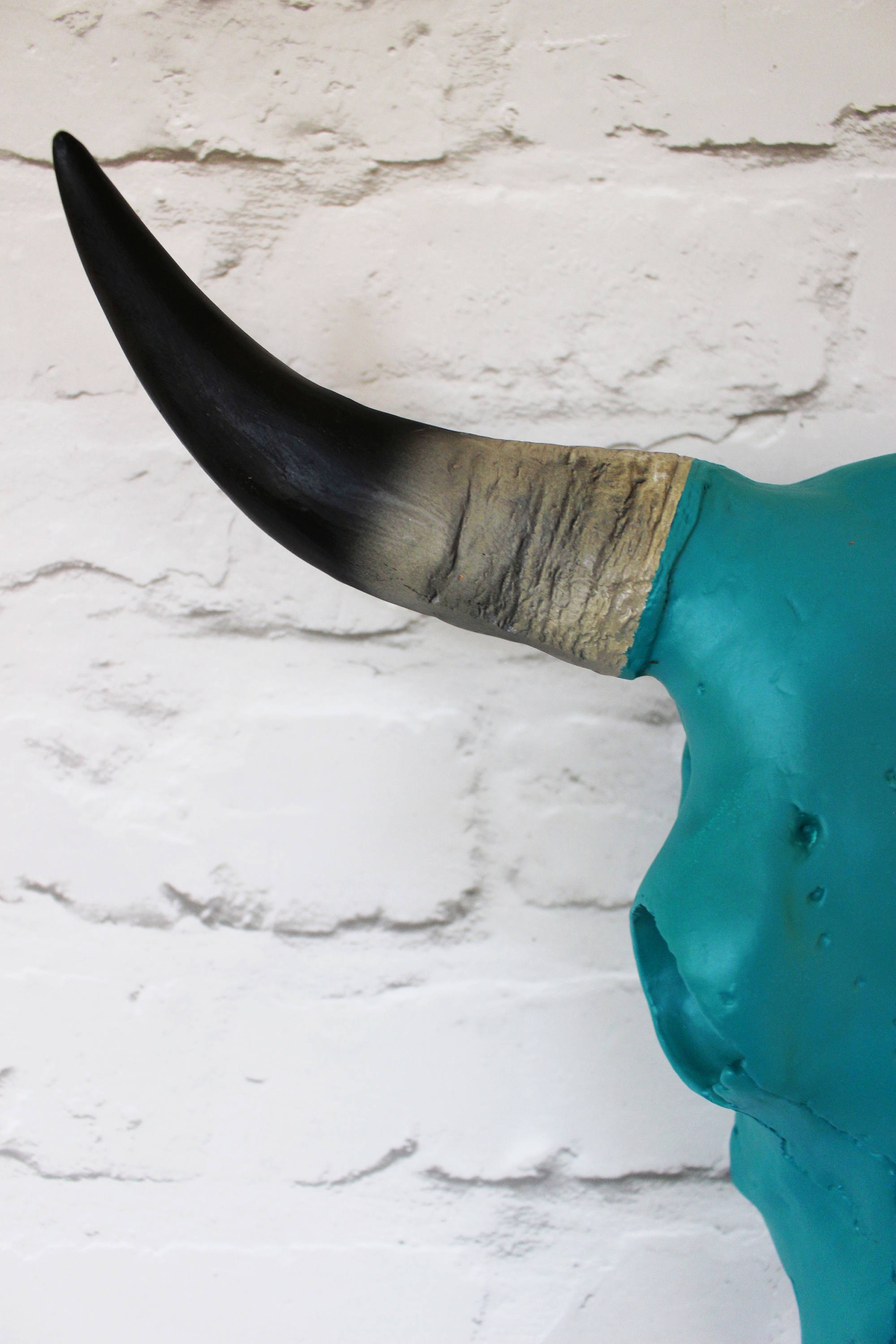 Teal Faux Cow Skull With Horns - 3 Sizes Available - Etsy UK