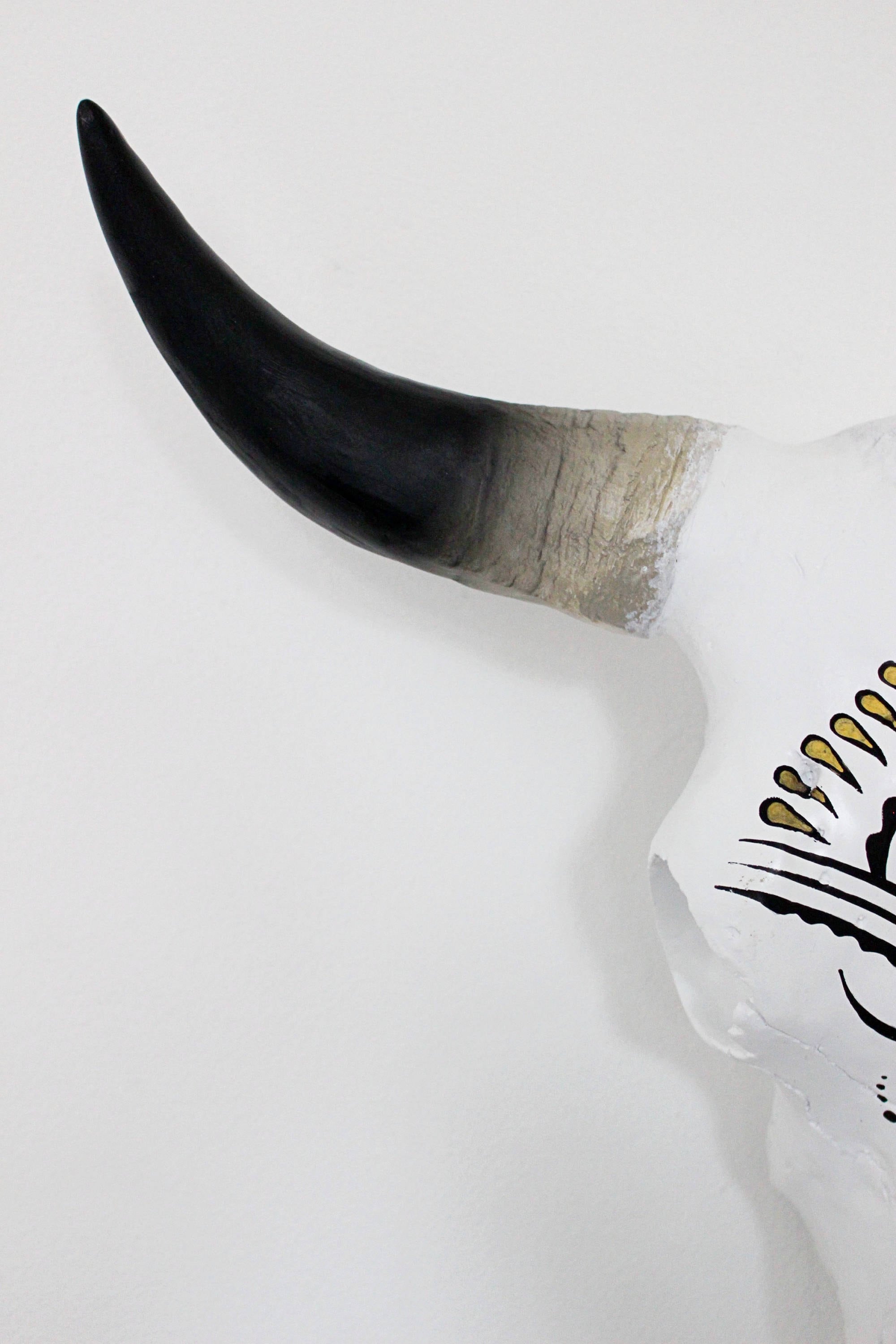 Gorgeous Hand Painted Faux Cow Skull - 3 Sizes Available - Etsy