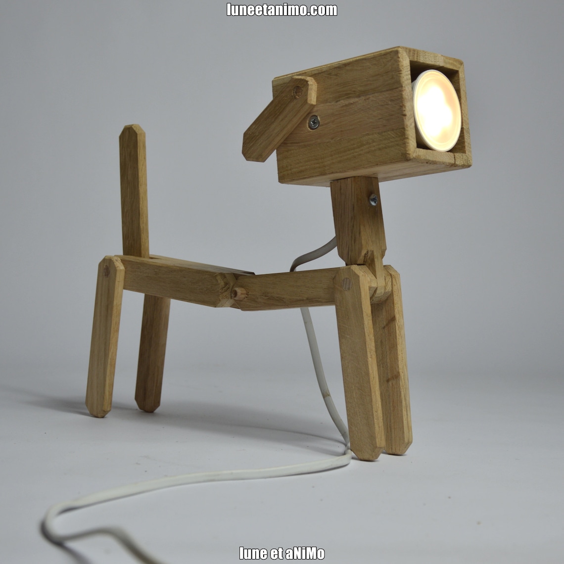 DOG // Articulated Wooden Design Lamp in the Shape of a Dog. - Etsy