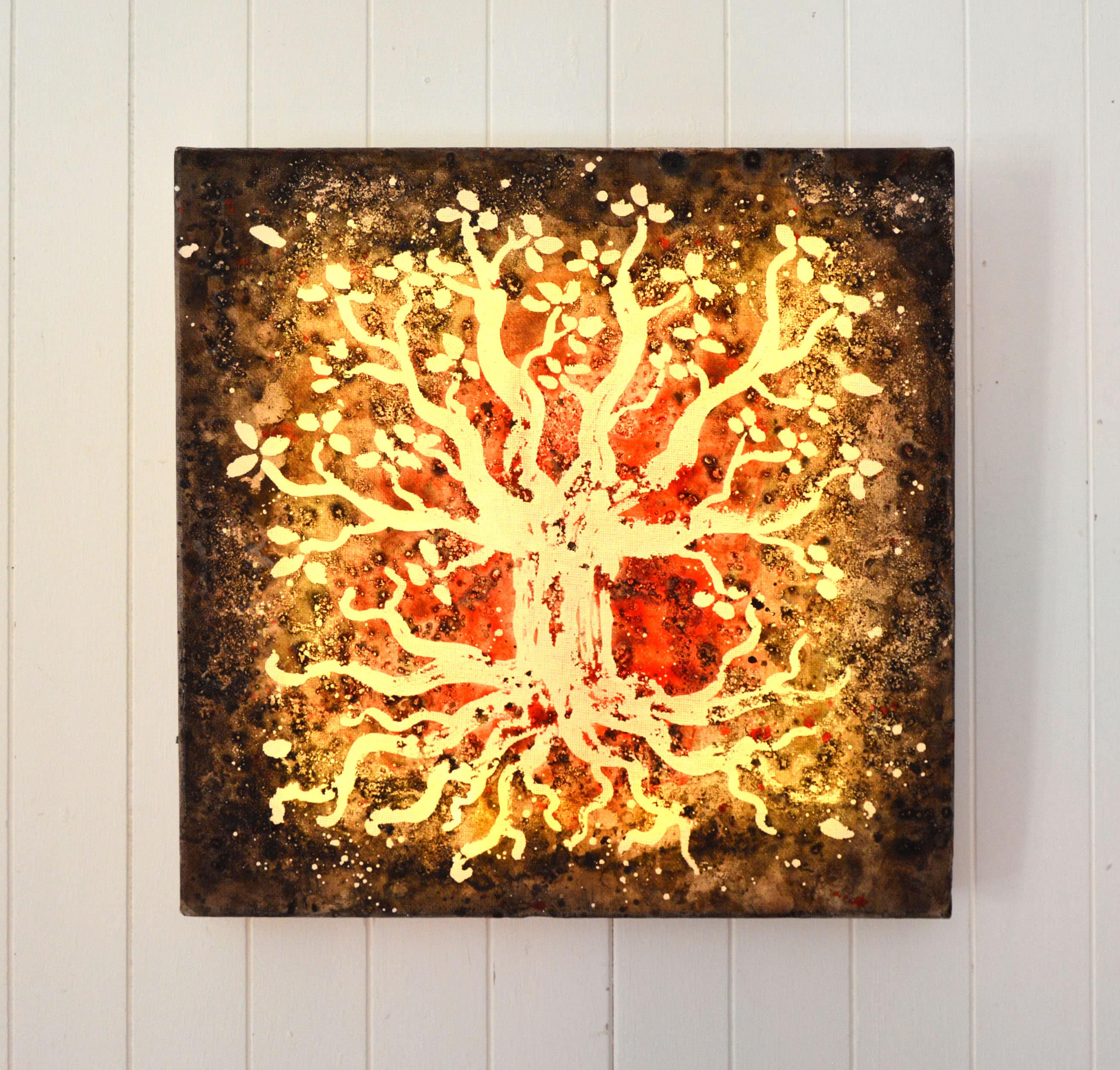 Led Art Canvas, Mural Decoration, 'tree of Life' - Etsy