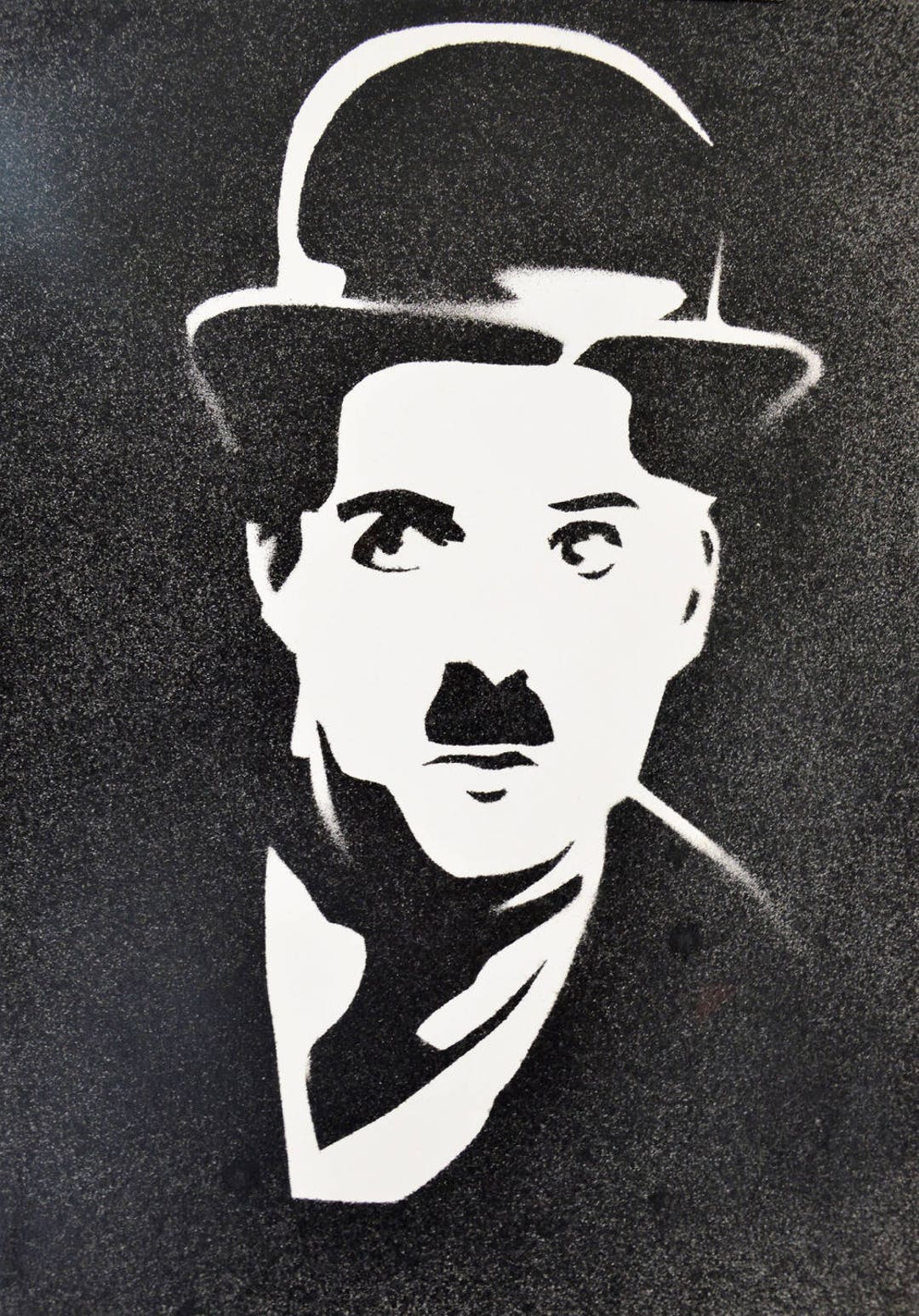 Spray Stencil Portrait 'charlie Chaplin' - Etsy
