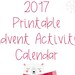 2017 Printable Advent Activity Calendar - Etsy
