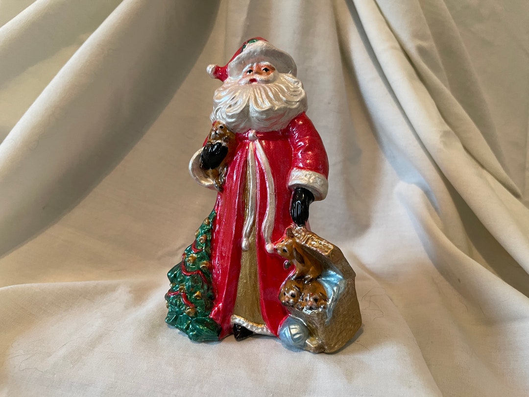 7 Inch Table Top Hand Painted Santa Figurine - Etsy