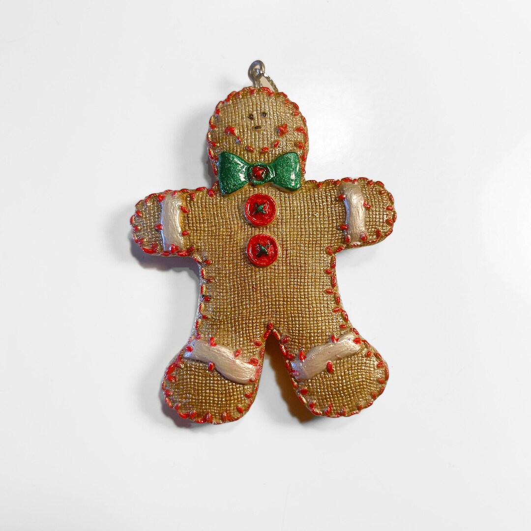Gingerbread Man Christmas Tree Ornament - Hand Painted - Etsy