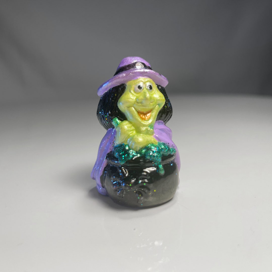 Halloween Witch With Cauldron Ceramic Figurine - Etsy