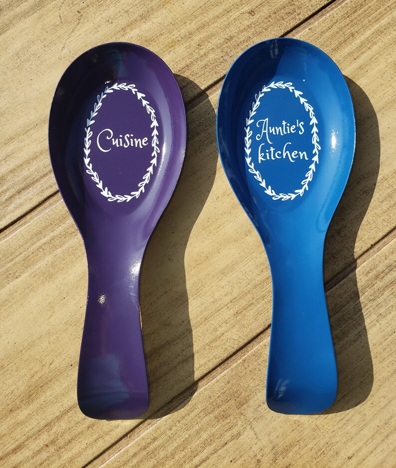 Personalized Spoon Rest Monogram Spoon Holder Mom / | Etsy