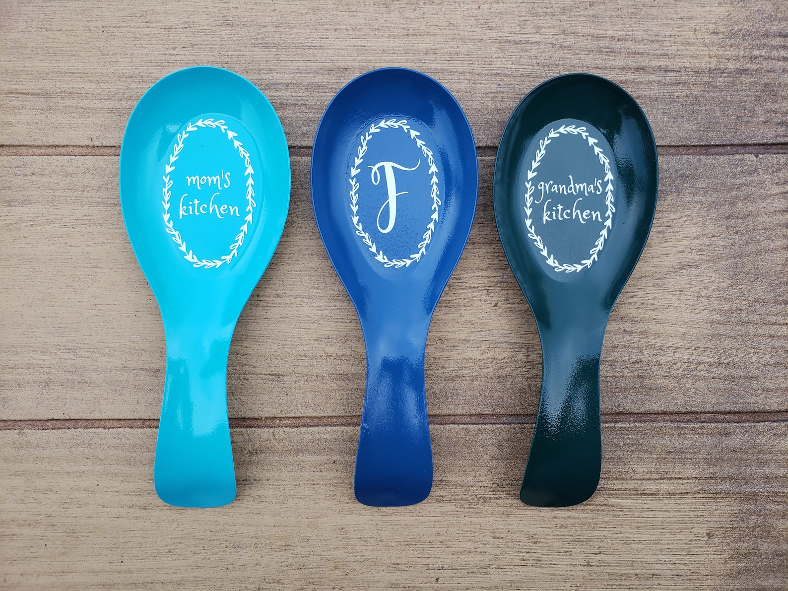 Personalized Spoon Rest - Monogram Spoon Holder - Mom / Grandma / Dad's ...