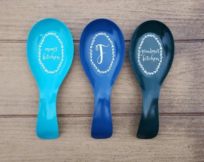 Personalized Spoon Rest Monogram Spoon Holder Mom / Grandma / Dad's ...